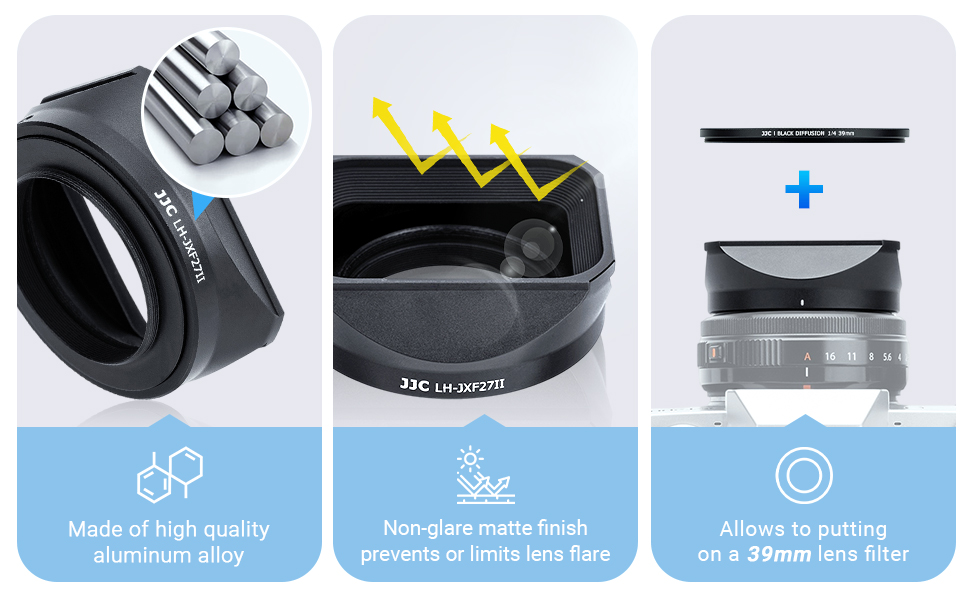 Metal Lens Hood JJC LH-XF27 cho Fujifilm XF 27mm f/2.8 R WR và XF 23mm F/2.8 - Giang Duy Đạt